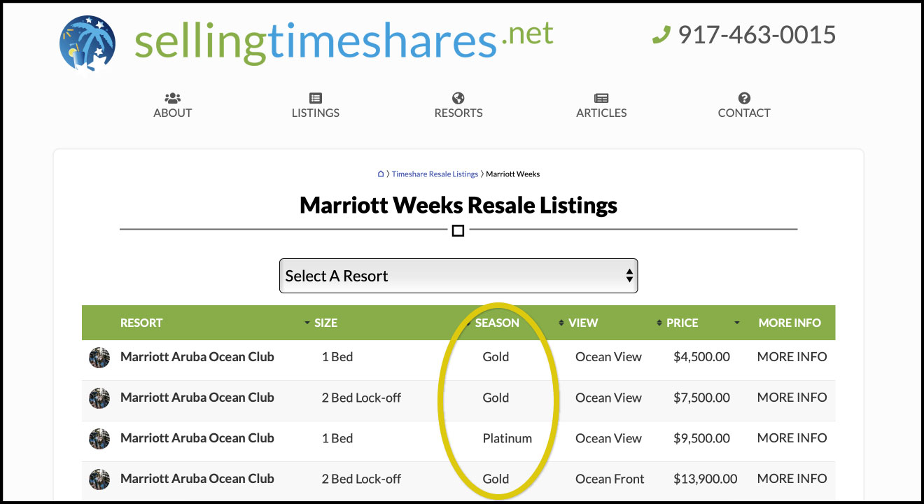 Marriott Vacation Club's Seasons Explained - Selling Timeshares, Inc.